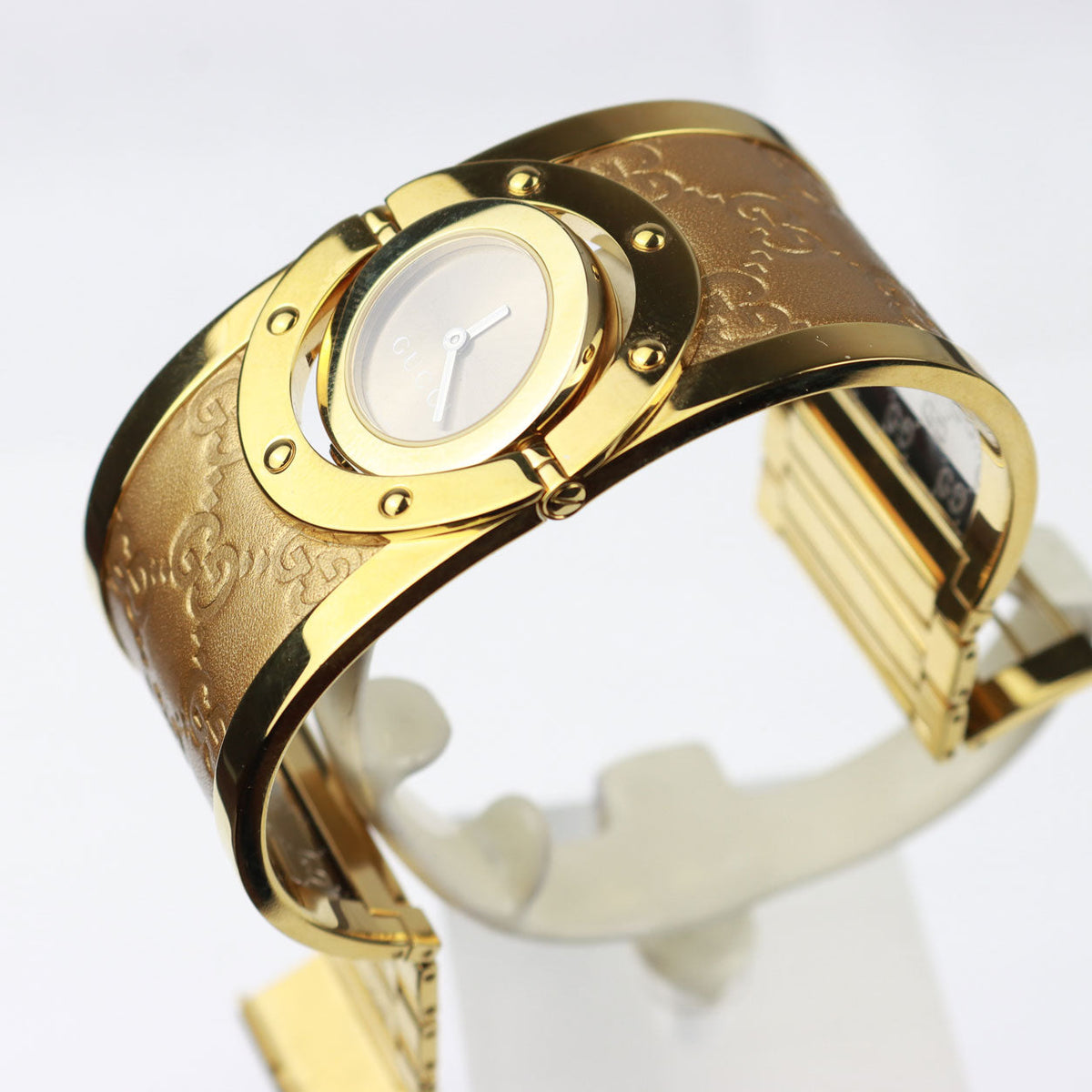 Twirl Brown Dial Gold-tone Steel with Leather Bracelet woman Watch ...