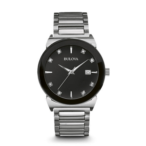 Bulova men Diamond Accent Watch with Black Dial – WatchDeals.ca