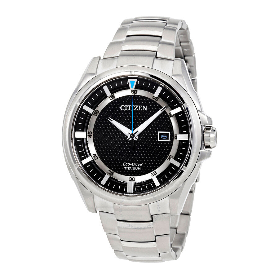 Citizen Eco-Drive Titanium Sapphire Crystal Black Dial men Watch- AW14 ...